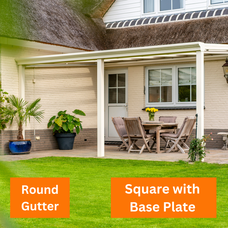 Pigato Veranda - Cream - Round Gutter - Square with Base Plate — Trade ...