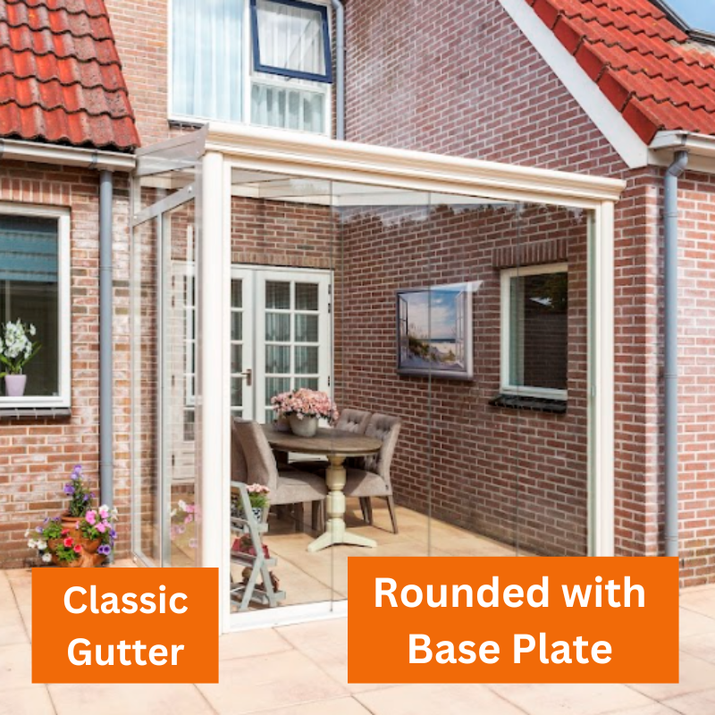 Bosco Veranda - Cream - Classic Gutter - Rounded with Base Plate ...