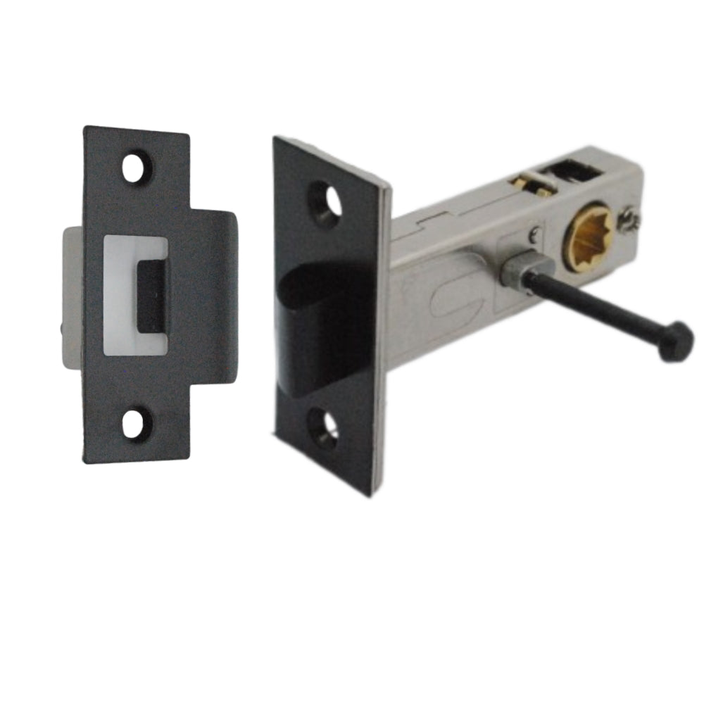 Premium Rectangular Push Button Privacy Tubular Latch 71mm (57mm Backs ...