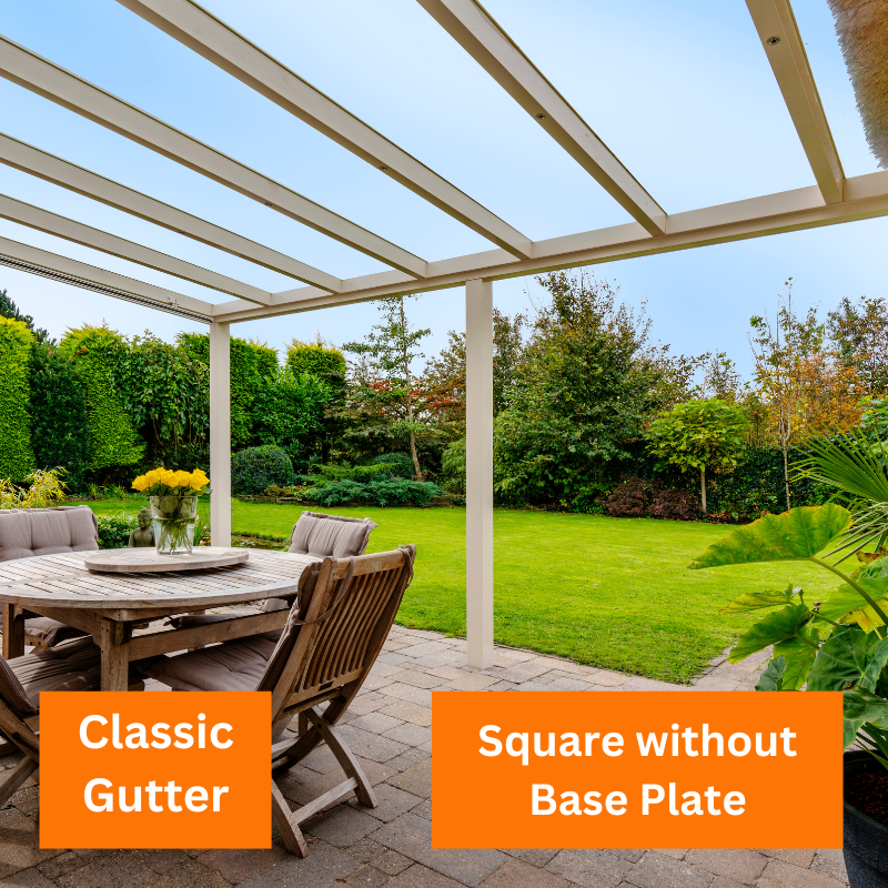 Pigato Veranda - White - Classic Gutter - Square without Base Plate ...