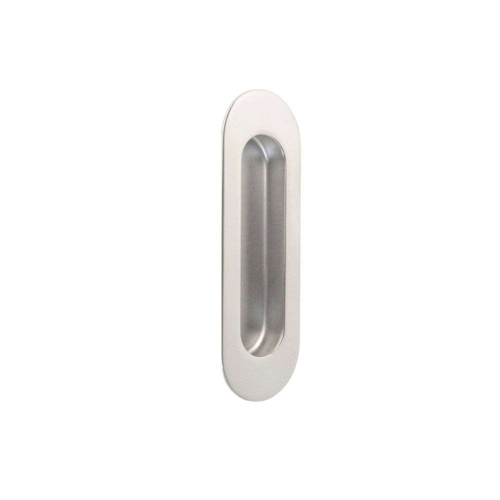 Flush Door Pull Oval (Round Inner) Polished Stainless Steel 120x40mm ...