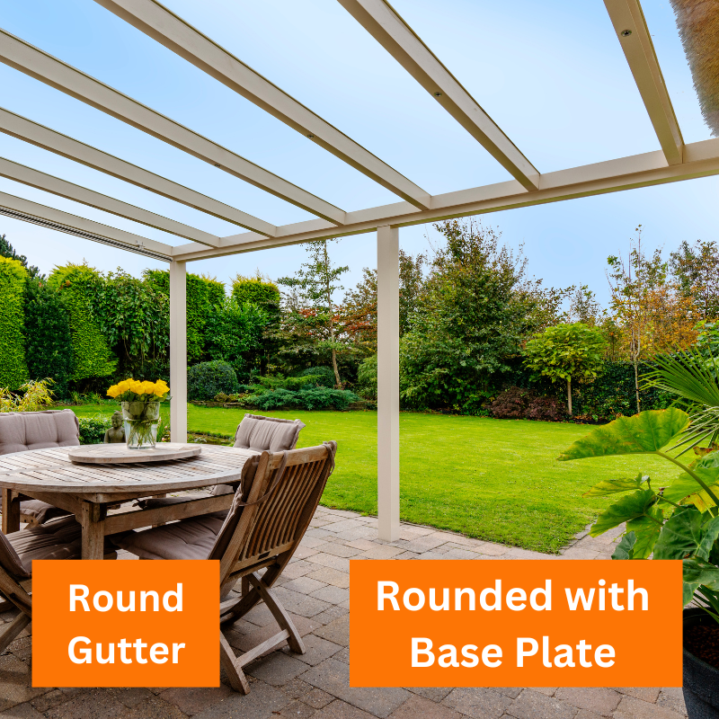 Pigato Veranda - Cream - Round Gutter - Rounded with Base Plate — Trade ...