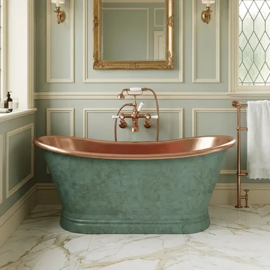 BC Designs 1500mm Verdigris Copper Boat Bath — Trade Superstore Online