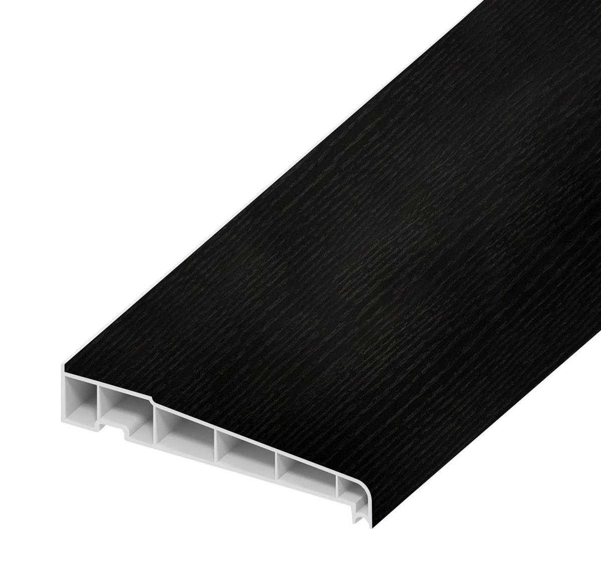 Black Ash Woodgrain External Window Cill Left Face 180mm (6m length ...