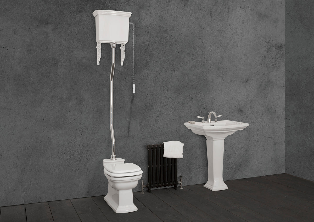 Hurlingham Chichester High Level Traditional Toilet- WC, Cistern & Pan ...
