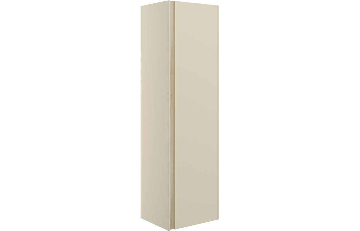 Dualis 350mm Wall Hung 1 Door Tall Unit - Matt Cotton & Oak Effect ...
