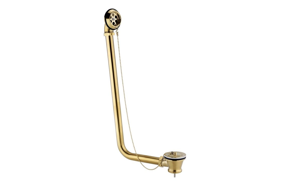 Exposed Bath Plug & Chain Waste - Brushed Brass — Trade Superstore Online