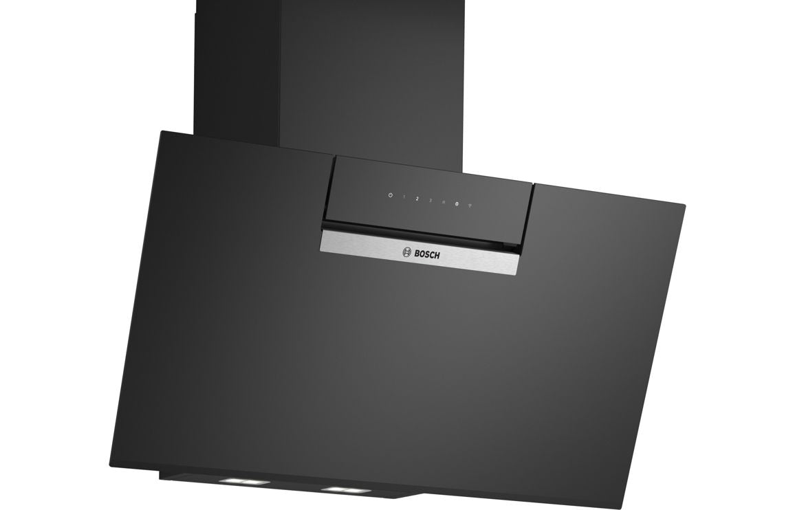 Bosch Series 4 DWK87FN60B 80cm Angled Chimney Hood - Black Glass ...
