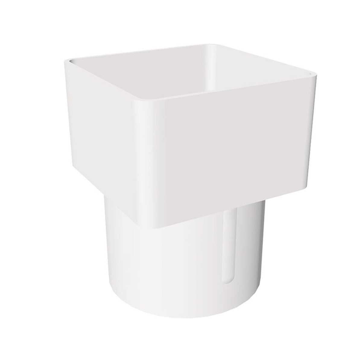 White Freefoam Square to Round Down Pipe Adapter — Trade Superstore Online