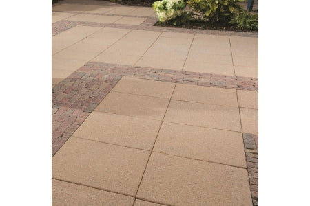 Textured Concrete Paving Slabs – Buff - 600 x 600 x 40mm - Pack of 24 ...
