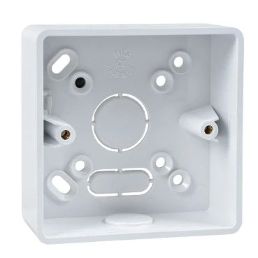 Mita, surface mounting box, 1 gang, 32mm, round corner, knock-out ...