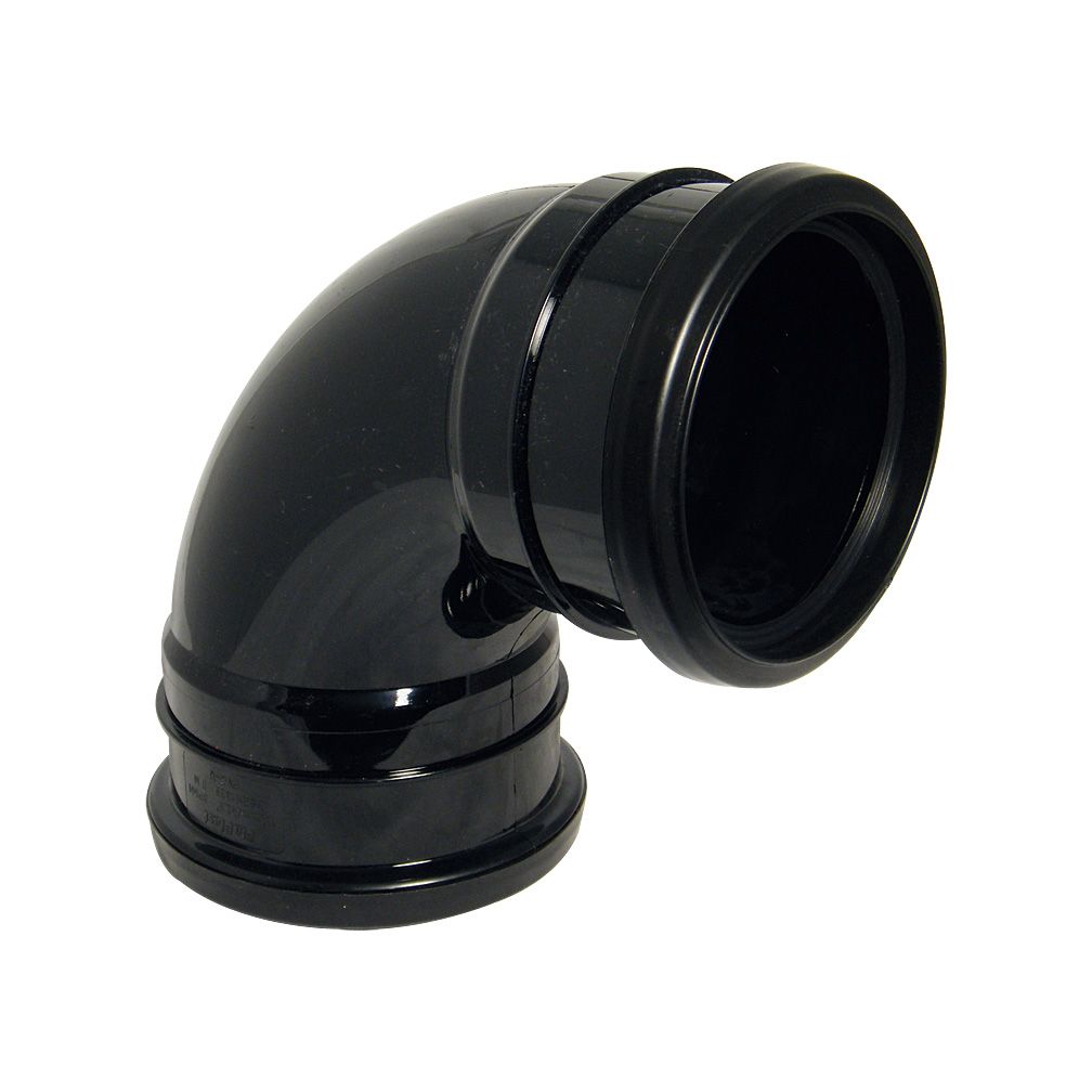 Black Double Socket Underground 90° Bend 110mm — Trade Superstore Online