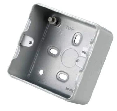 Box 1+2 Gang Surface Deep 73 x 73 x 40mm Aluminium Metal Clad 5 x 20mm ...