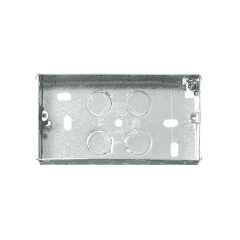 Steeple Metal Back Box 2 Gang Flush Mount 35mm — Trade Superstore Online