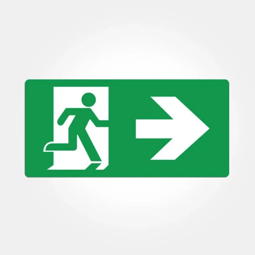 Iso 7010 Right Arrow Legend For Emergency Exit Boxes — Trade Superstore ...