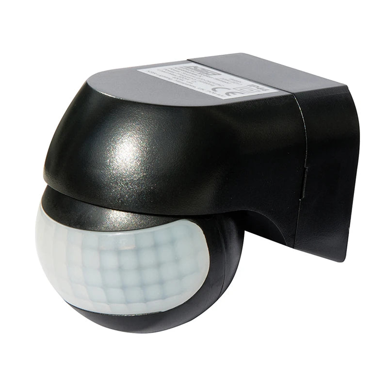 Sensor PIR Internal/External IP44 Black 12m 180° 10Sec-15Min — Trade ...