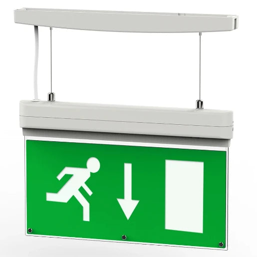 3W Led M Whi E3 Suspended Exit Sign Complete With Euro Left Down ...