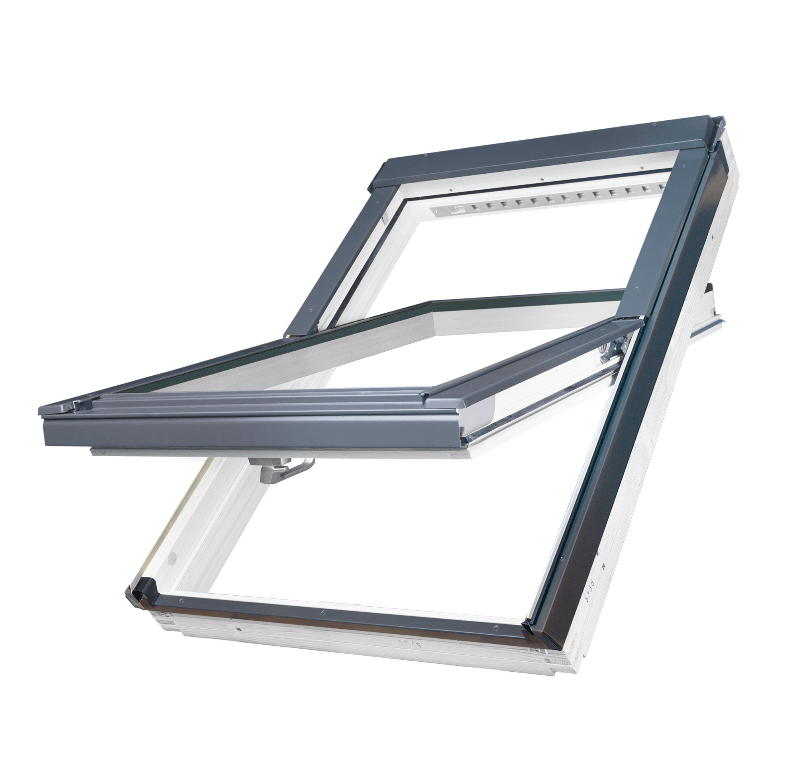 Centre Pivot Roof Window – White Acrylic Coated Pine (55cm x 98cm ...