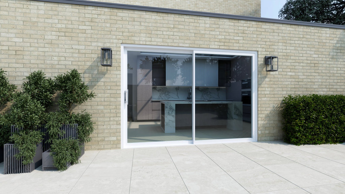 White Aluminium Sliding Doors (2.7m x 2.1m) - Visoslide 2000 — Trade ...