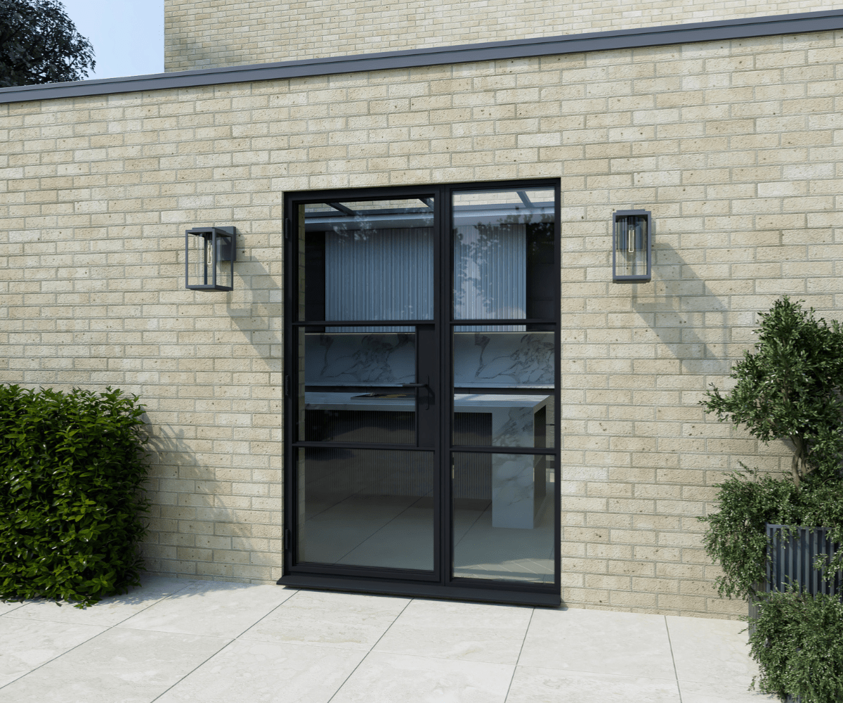 1500mm Black Aluminium Heritage Single Door with Side Window — Trade ...