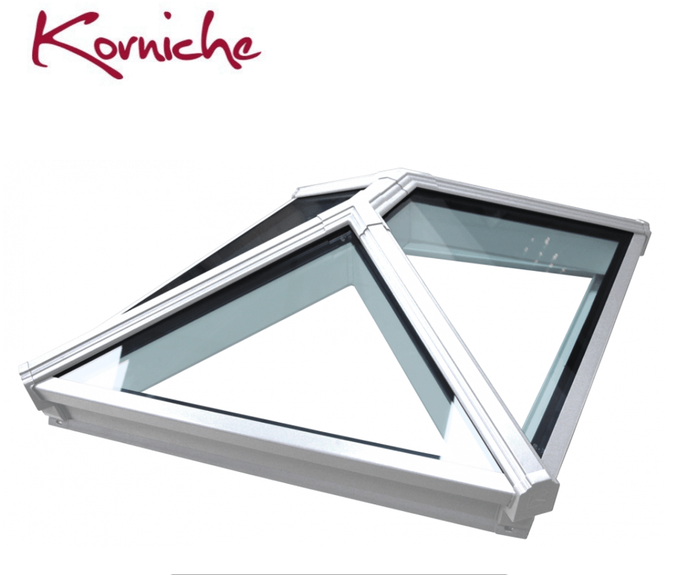 White Korniche Aluminium Roof Lantern – AMBI Blue or Clear Glass ...